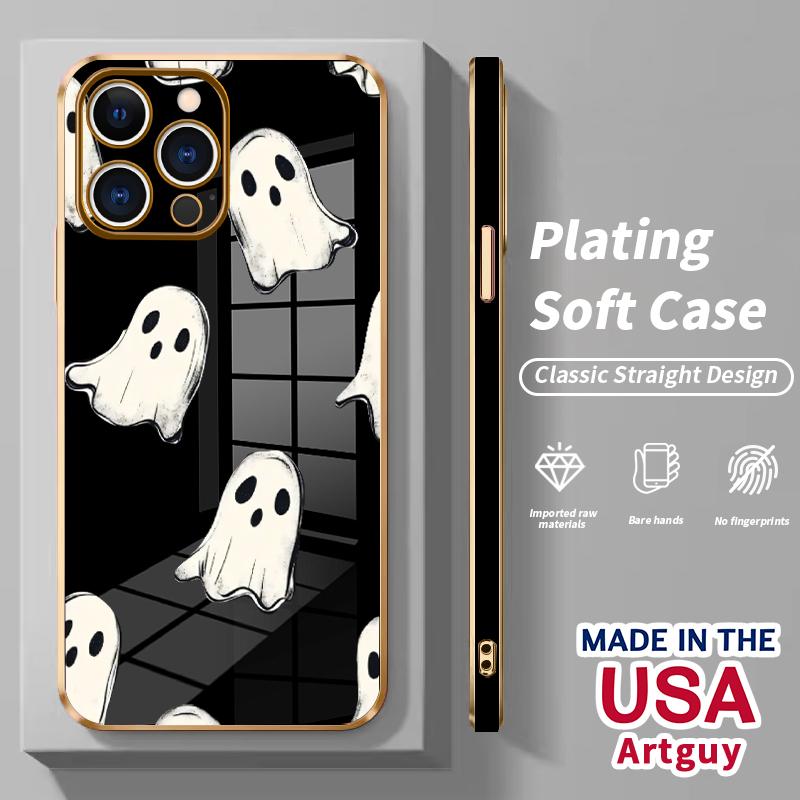 Ghostly Pattern Pattern Phone Case for iPhone 16 15 14 Pro Max 13 12 11 ...
