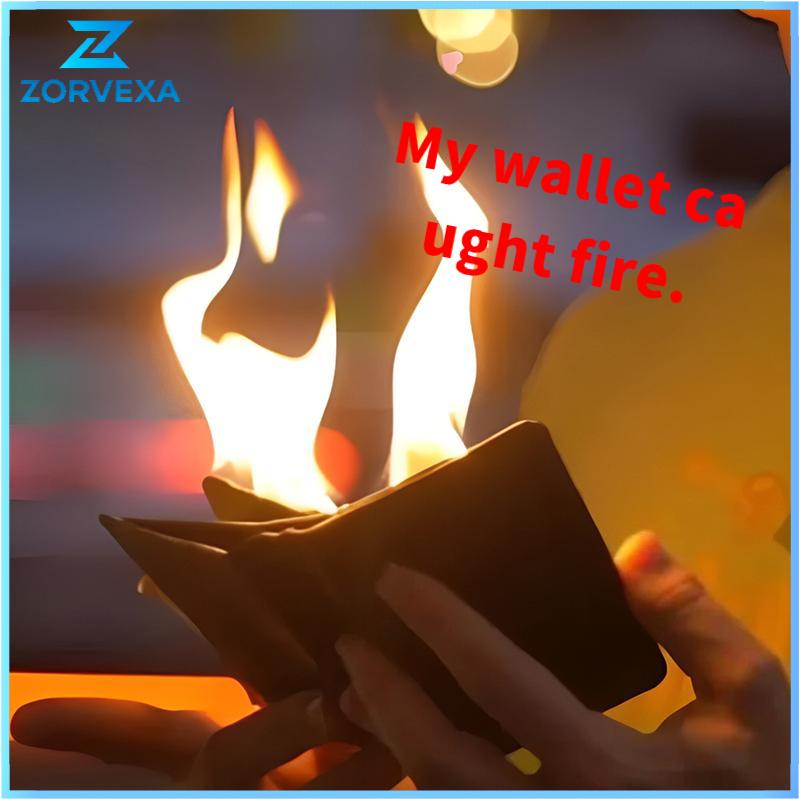 ZORVEXA Professional Magic Trick Fire Flaming Leather Wallet Incredible ...
