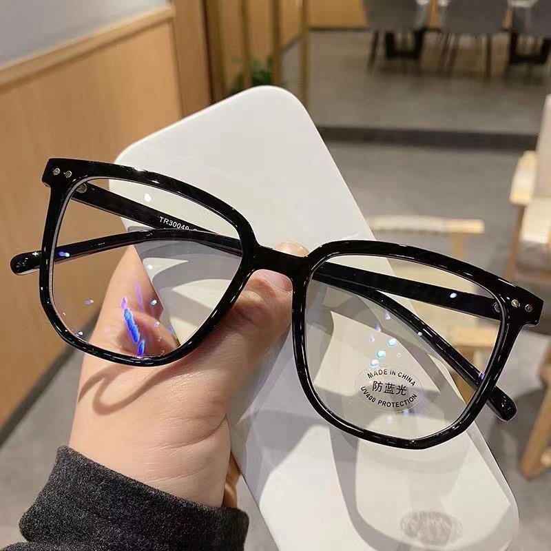 Square frame Myopia Glasses Men Women Anti-blue oversized Eyewear ...