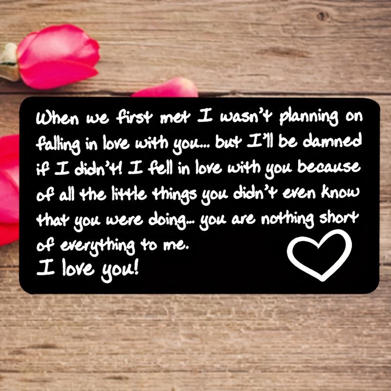Romantic Engraved Wallet Card, Custom Message Card, Love Message ...