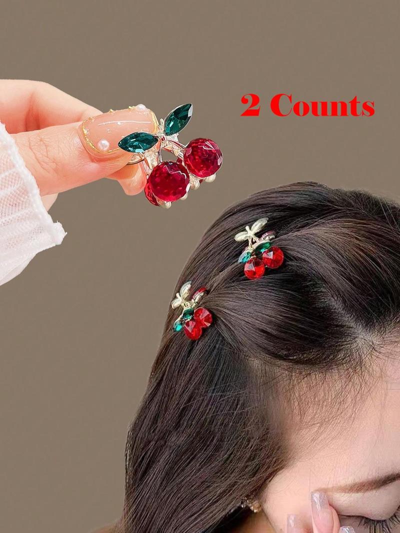 Cute Cherry Decor Hair Claws, Super Cute Clips, Colorblock Hair ...