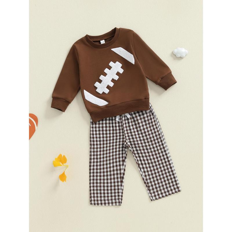 Toddler Baby Boys Fall Winter Set Football Long Sleeve Rugby Embroidery ...