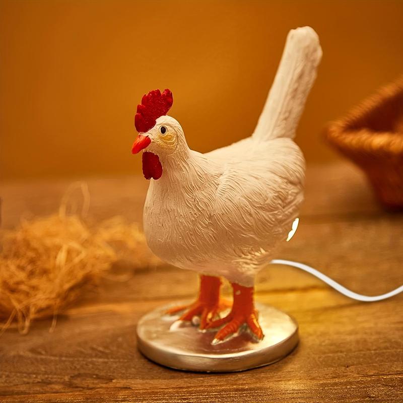 Chicken Design Desktop Decorative Light, 1 Count Cute Resin Animal ...