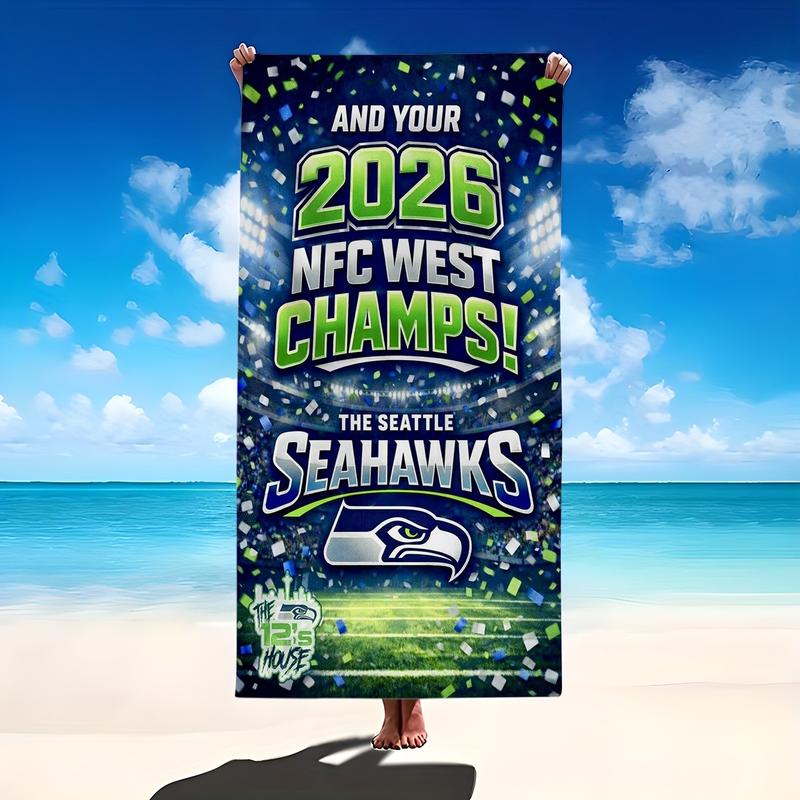 Seattle Seahawks 2026 NFC West Champions Beach Towel, Champion ...