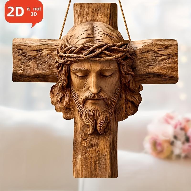 Wooden Jesus Christ Cross Wall Decor, Vintage Style Wooden Cross Wall ...