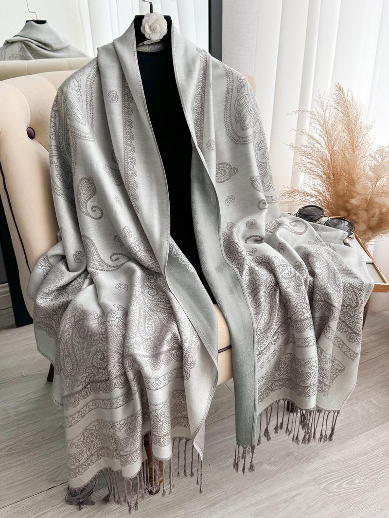 Women's Boho Style Paisley Print Long Scarf, Casual Soft Scarf, Casual ...