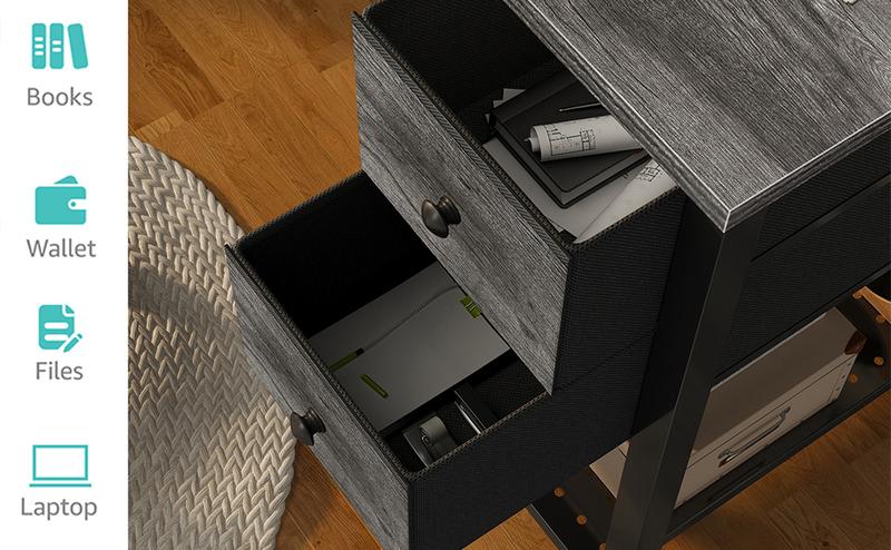 Lufeiya Computer Desk with Fabric Drawers, 40 Inch Gaming Desk for ...