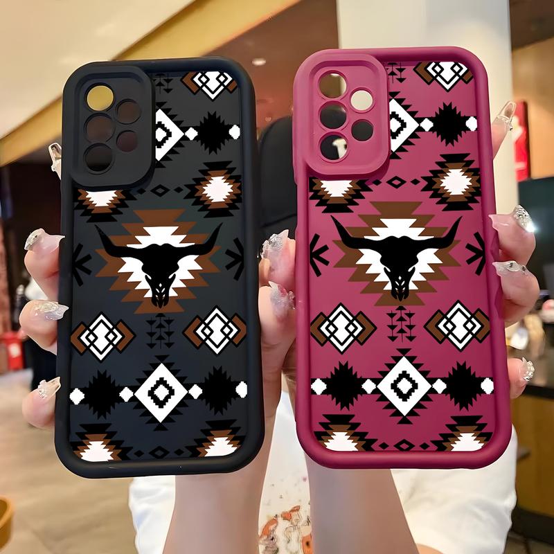 Vintage Western Cowboy Pattern Phone Case, Enhanced Camera Protection ...