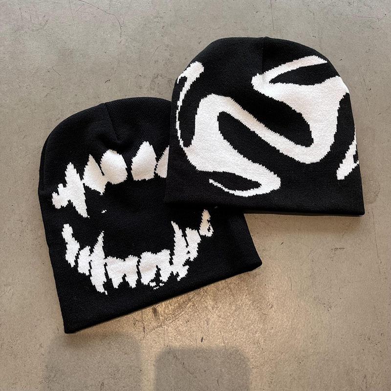 Trinket Hub 2pcs Vintage Warm Hip Hop Unisex Hat Knitting Beanies Goth ...
