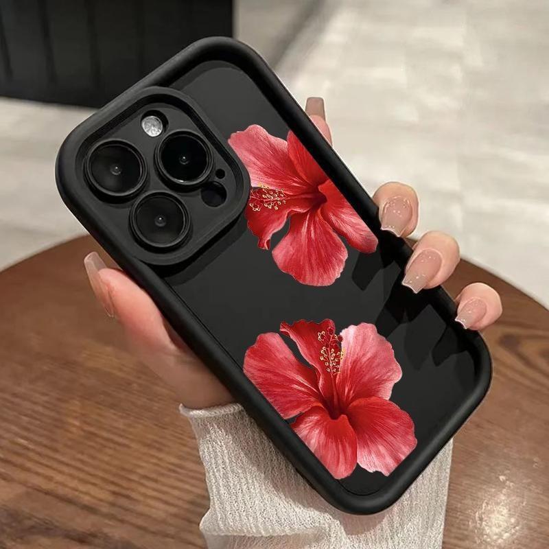 Hibiscus Blooms Pattern TPU Phone Case for iPhone 17 Air 16 Promax 15 ...
