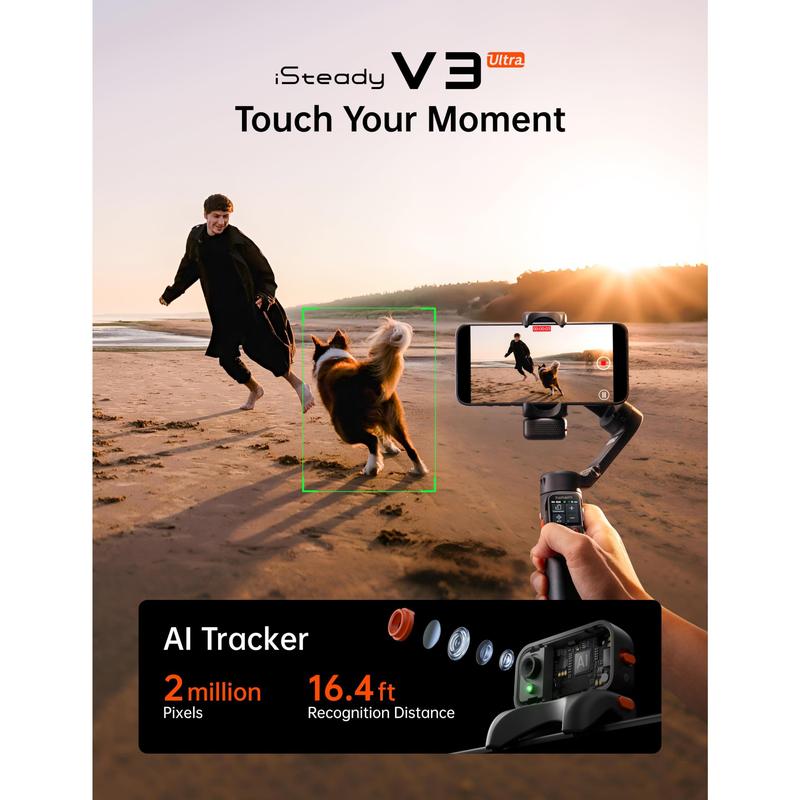 Isteady V3 Ultra Gimbal Stabilizer For Ai With Light 1.22" Full-color ...