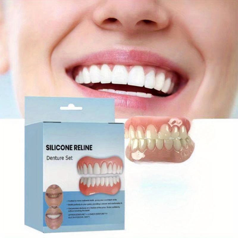 Christmas gift 1 Set Complete Denture Kit (Upper & Lower Teeth) - Soft ...