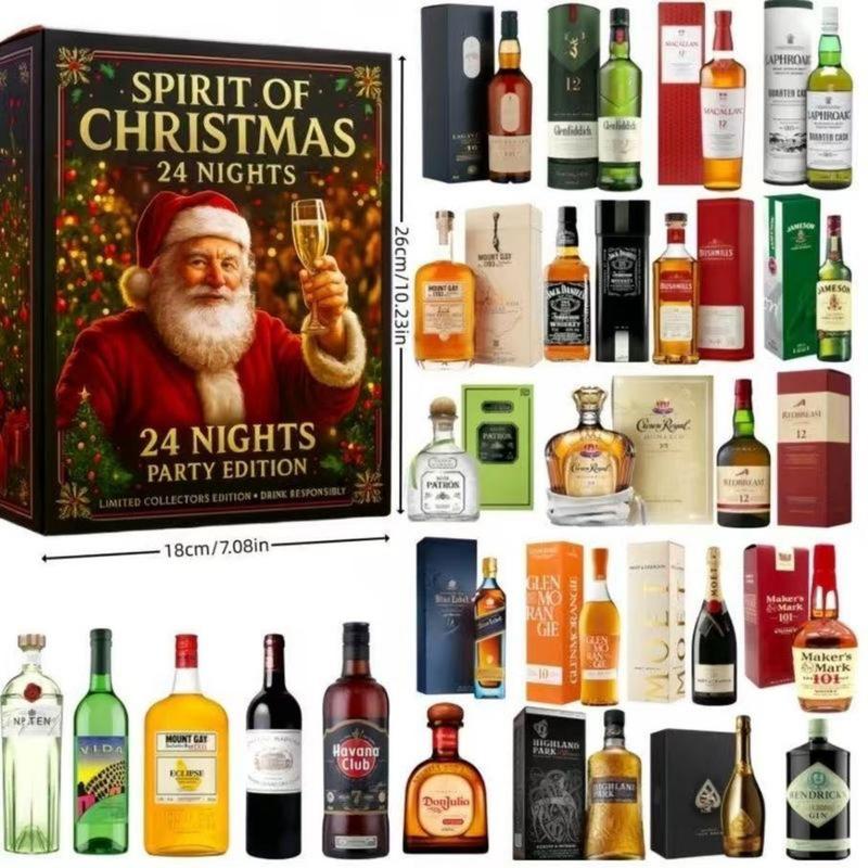 Christmas gift Holiday Gift Acrylic Blind Box Christmas Whisky Advent ...