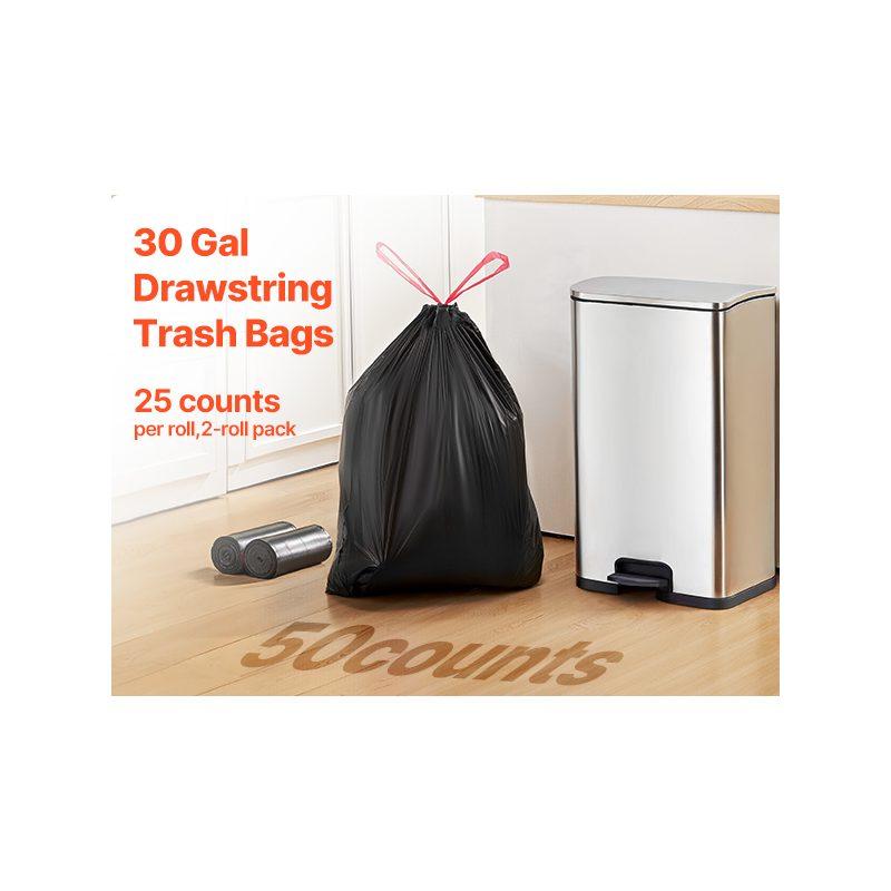 fathersdaygift VEVOR Drawstring Trash Bags, 30 Gallon 50 Count Tall ...