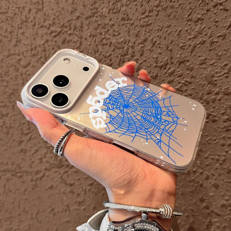 Blue Spider Web Phone Case, IMD Material Black, Suitable for iPhone 17 ...