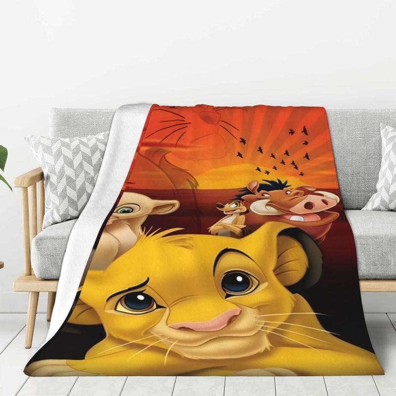 Cartoon S-simba Lion King Nap Blanket Four Seson Soft Flannel Plush ...