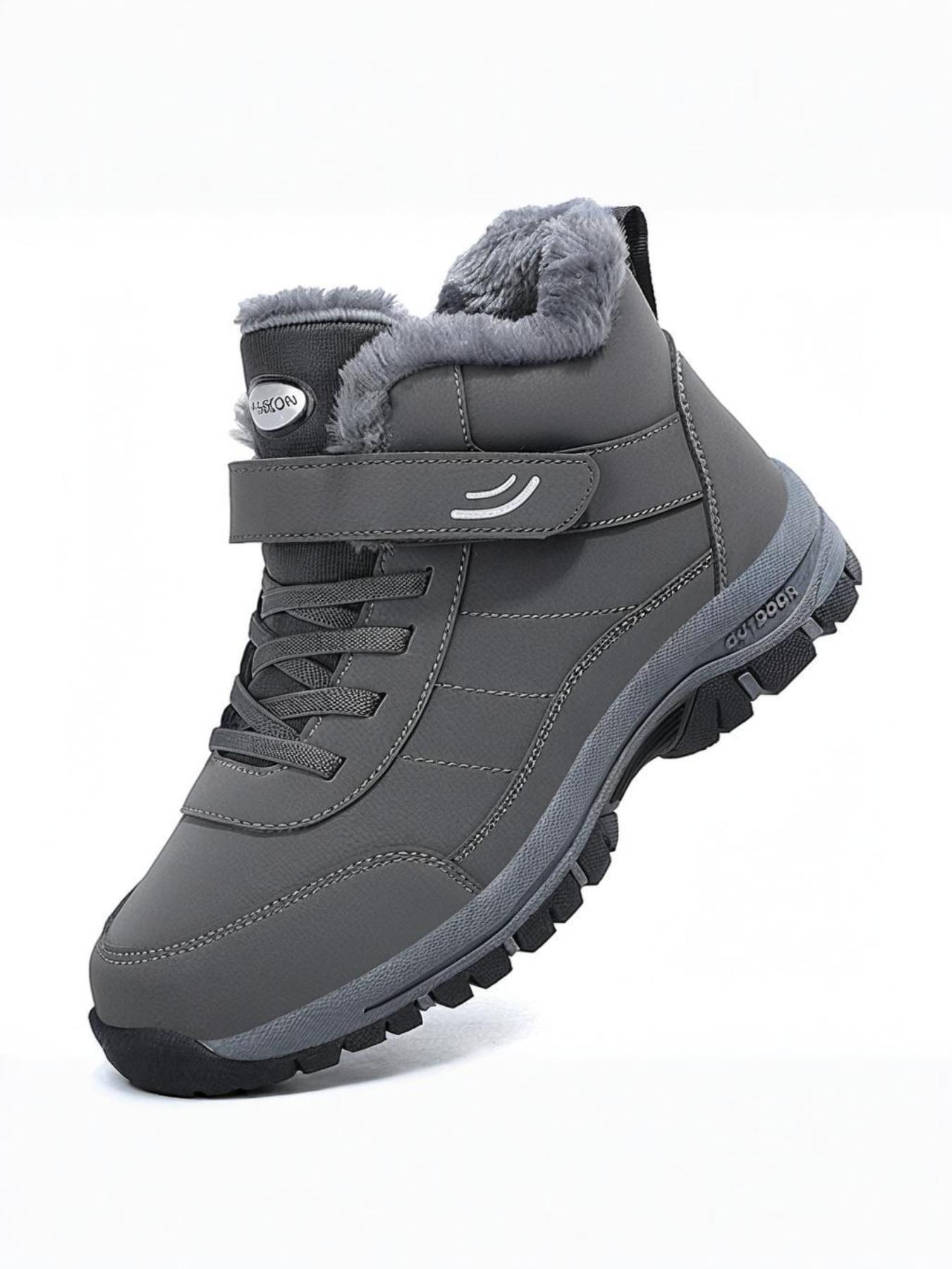 Men's Fashion Snow Boots, Fleece Lined Warm Shoes, High Top Winter ...