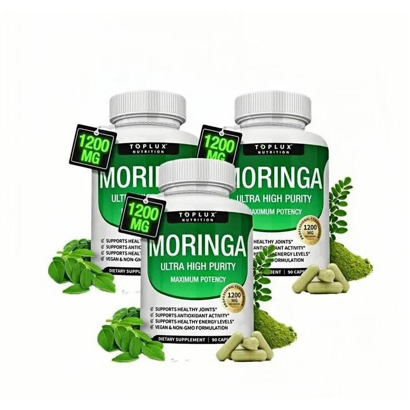 Toplux 1200mg - Nutrition Moringa Capsules - Ultra High Purity Pure Moringa Powder for Immune ...