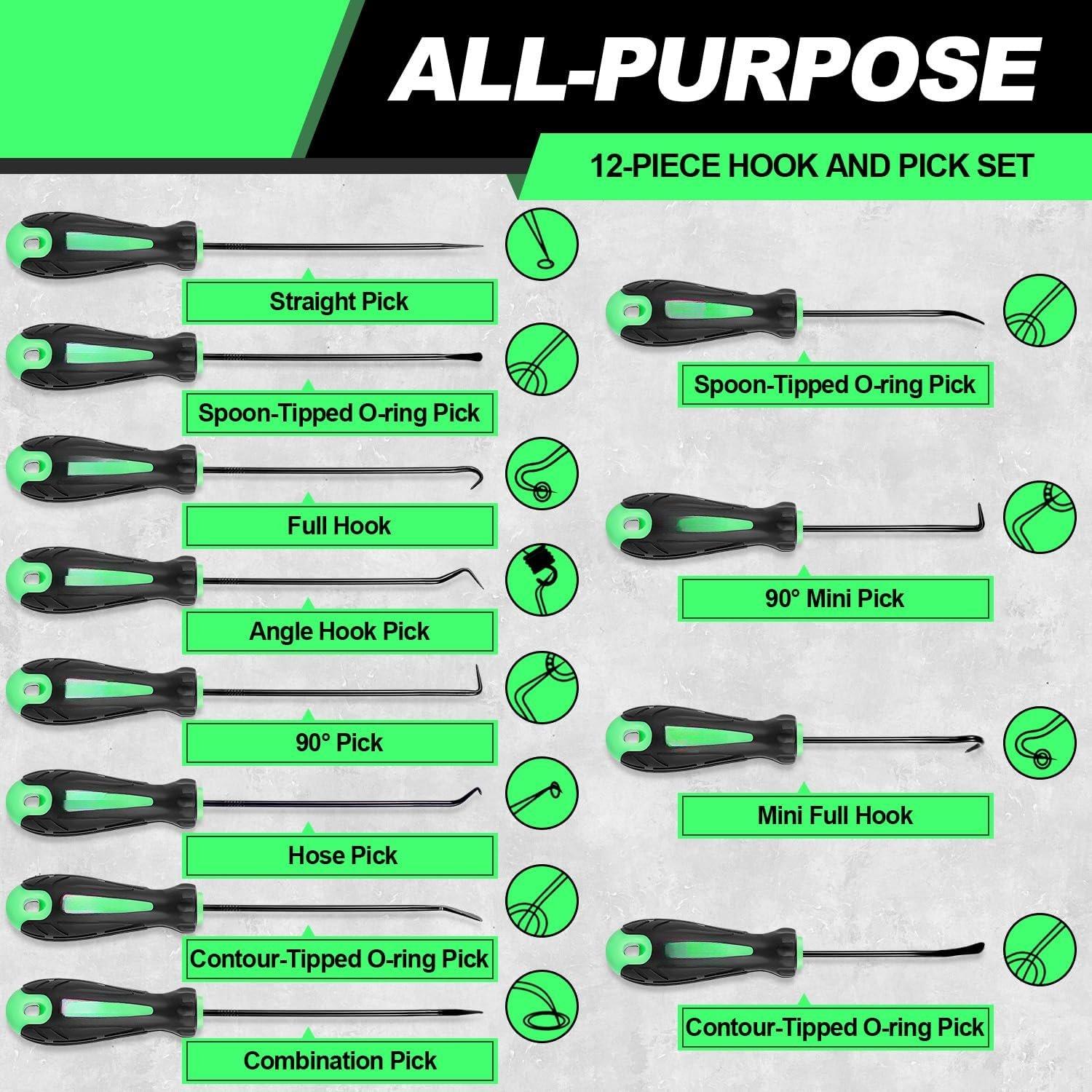 12- Pick and Hook Tools Set, Pick Tool Set Auto Oil Seal/O-Ring Seal ...