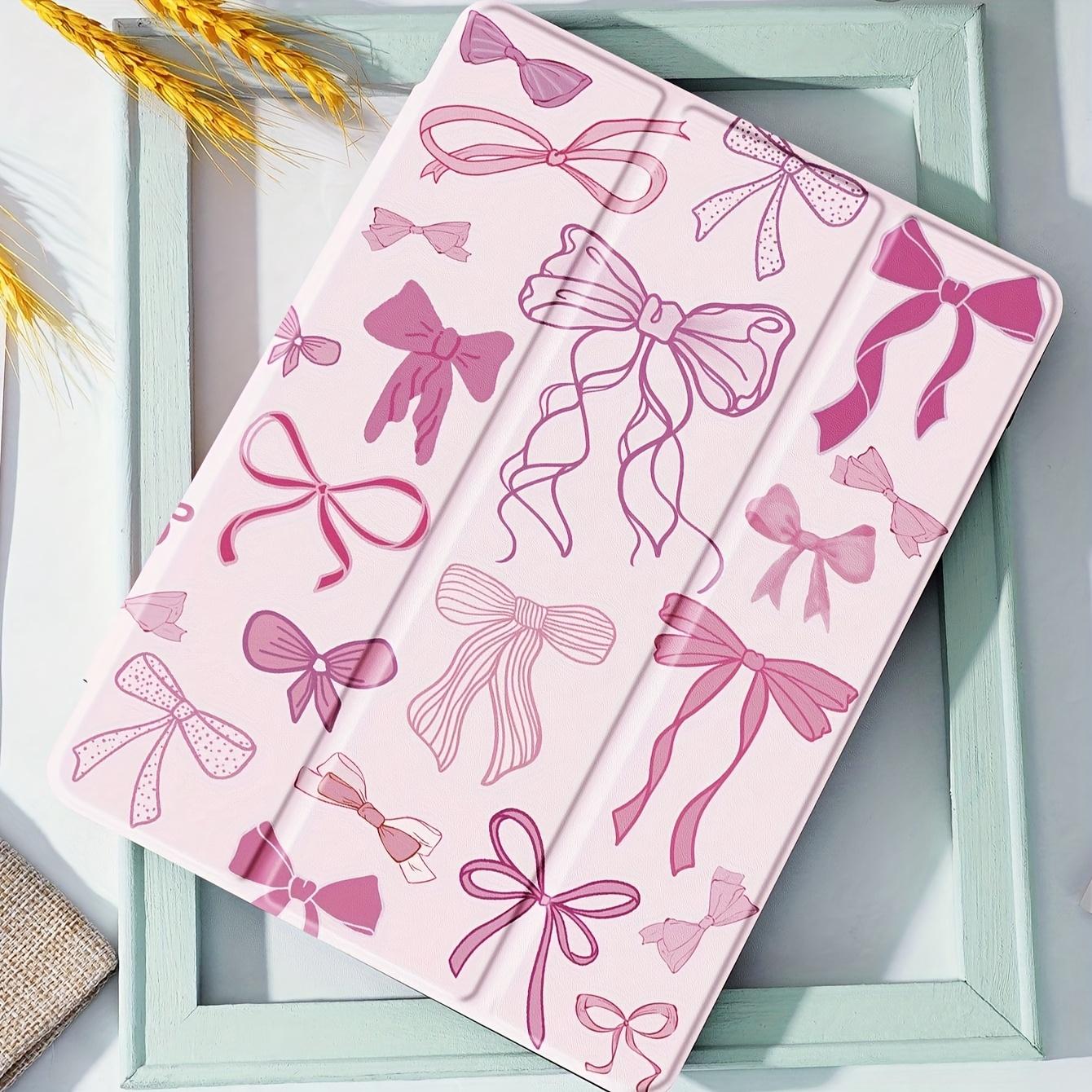 Pink bow pattern, with adjustable bracket and pen slot, foldable non ...