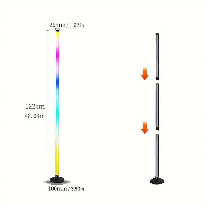 RGBIC Corner Floor Lamp, USB Powered LED Floor Lamp with Remote Control ...