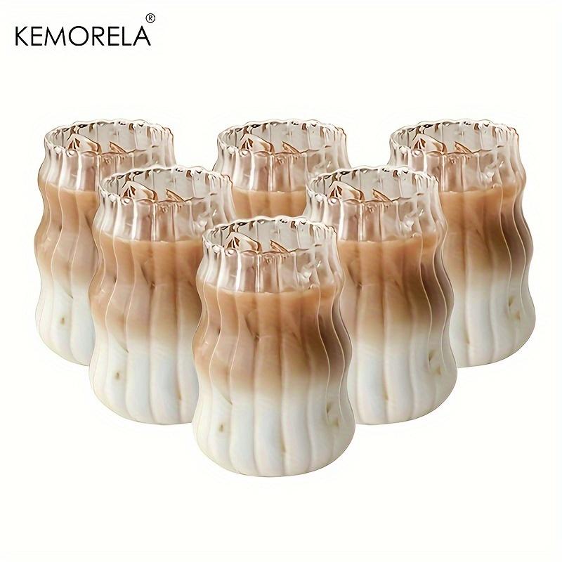 Irregular Shaped Drinking Glass, Stylish Glass Cups, 4/6 Counts Wavy ...
