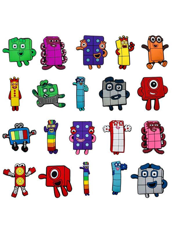 20/10pcs Cartoon Colorful Number Building Block Shoe Accessories, Crocs ...