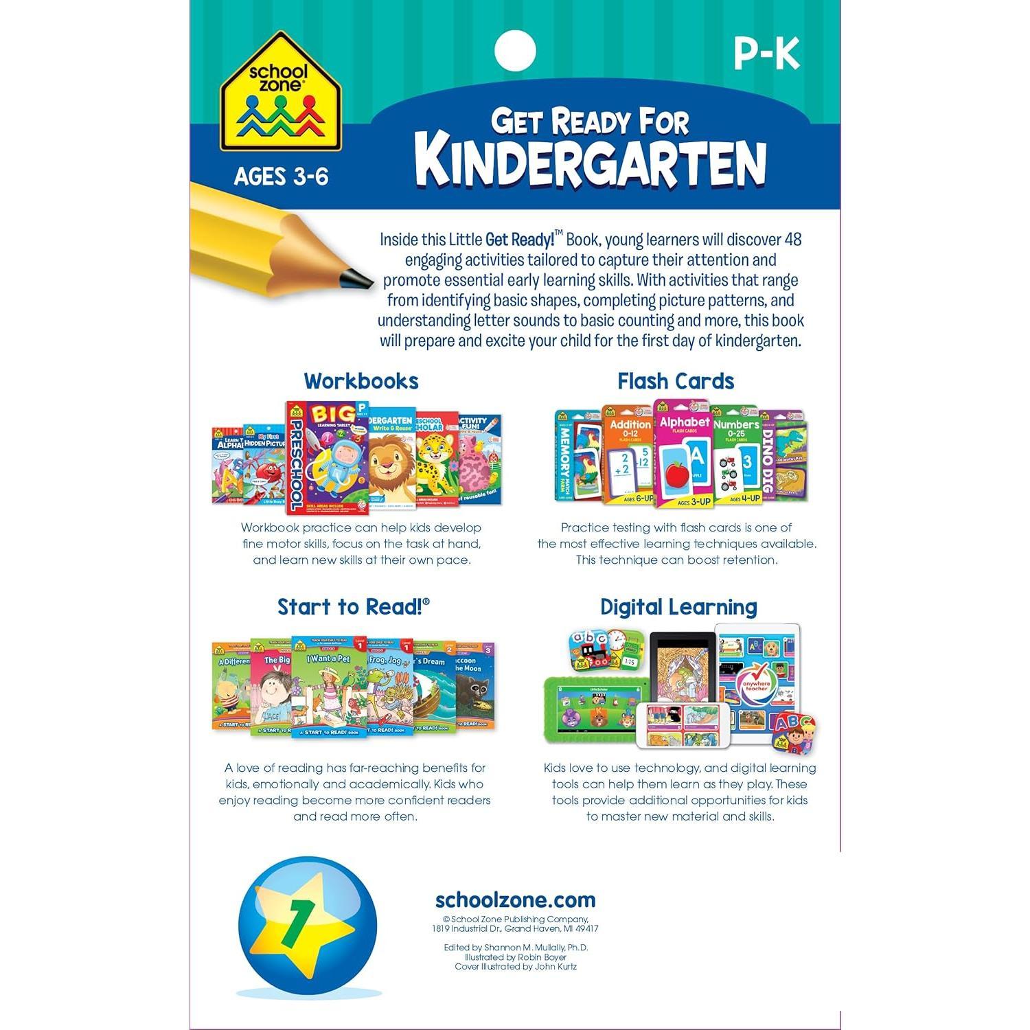 School Zone Get Ready for Workbook: 48 Pages, , , , Letters, Numbers ...