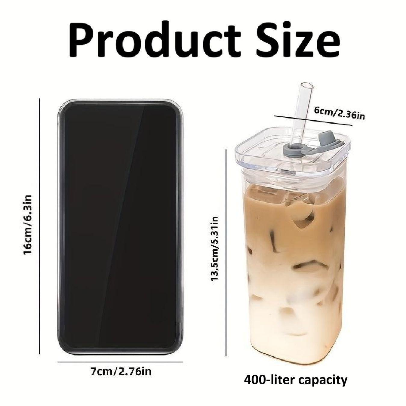 Clear Glass Cup with Straw & Lid, 1 Count Durable & Heat Resistant ...