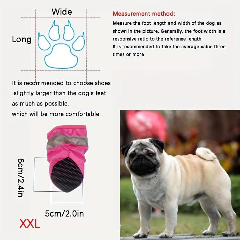 4 Pack Reflective Dog Shoes, Waterproof Anti-Slip Pet Boots for Teddy ...