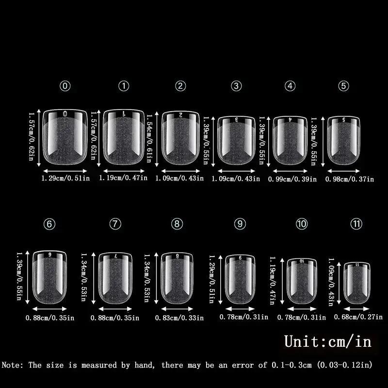 Short Square Fake Nail, 240pcs/box Transparent Acrylic Nail for Women ...