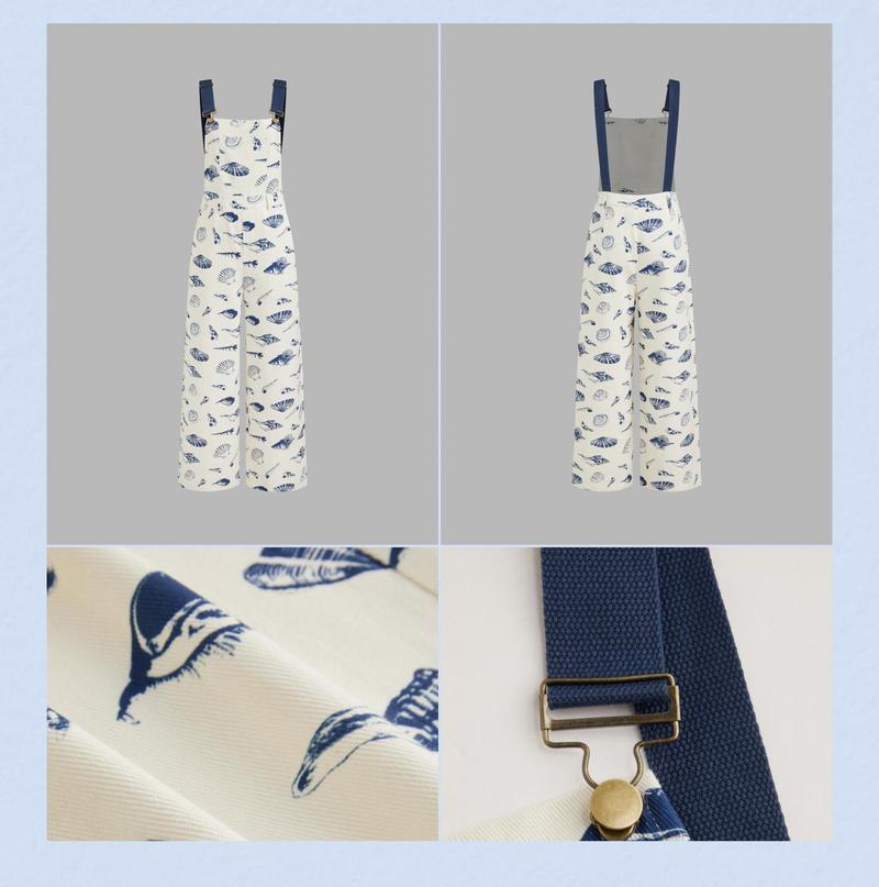 Cider [size 2-10] 100% Cotton Square Neck Shell Print Buckle Up Pocket ...