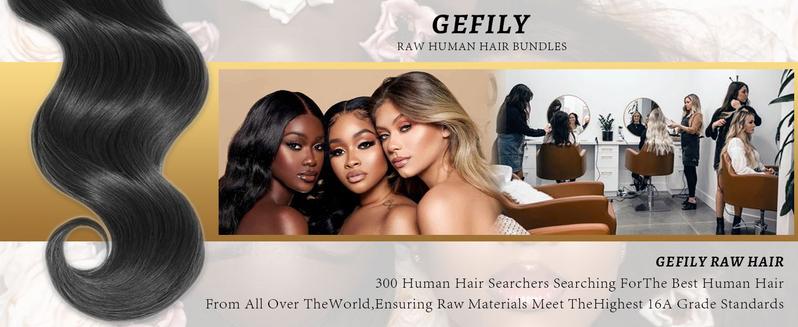 Gefily Body Wave Human Hair Weave Bundles 32 34 Inch100%Raw Indian Wavy ...