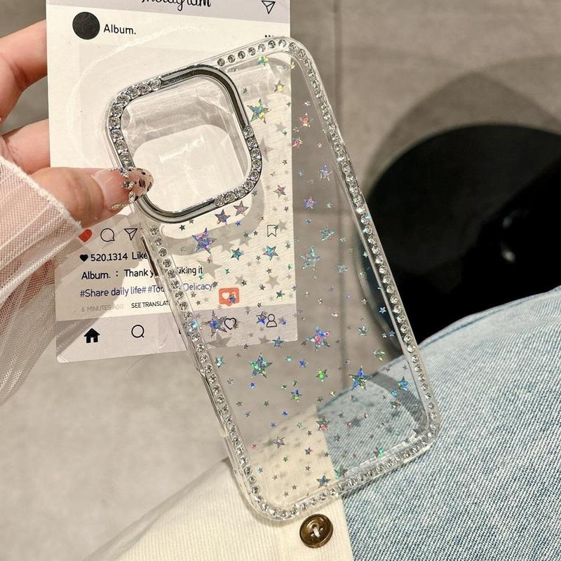 Luxury Laser Stars Rhinestone Bumper Phone Case For iPhone 17 Ip17 Air ...