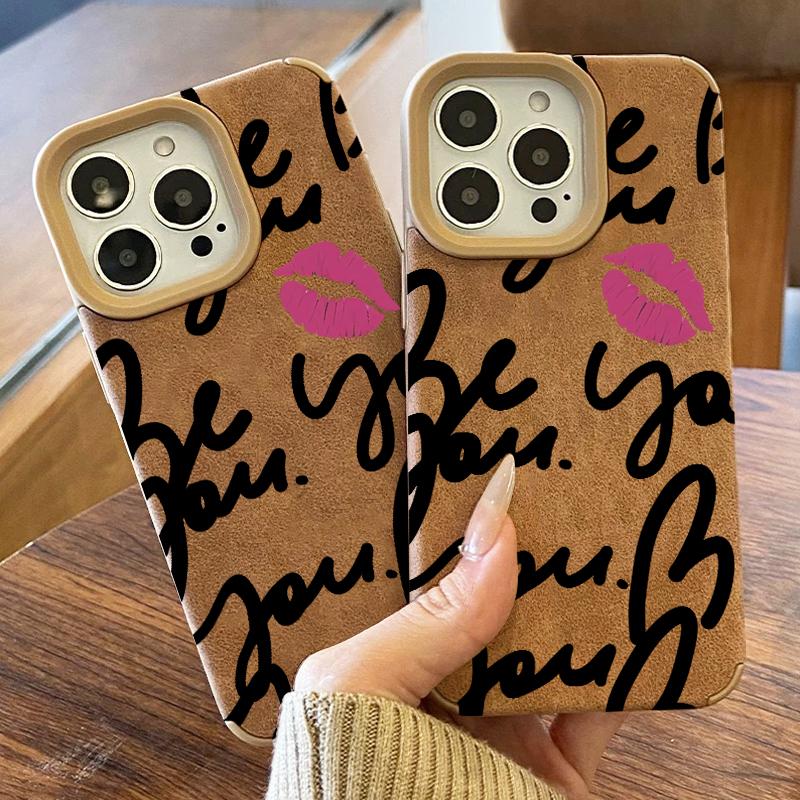 Luxury Matte Lambskin Faux Leather Phone Case for iPhone 15 Plus 16 Pro ...