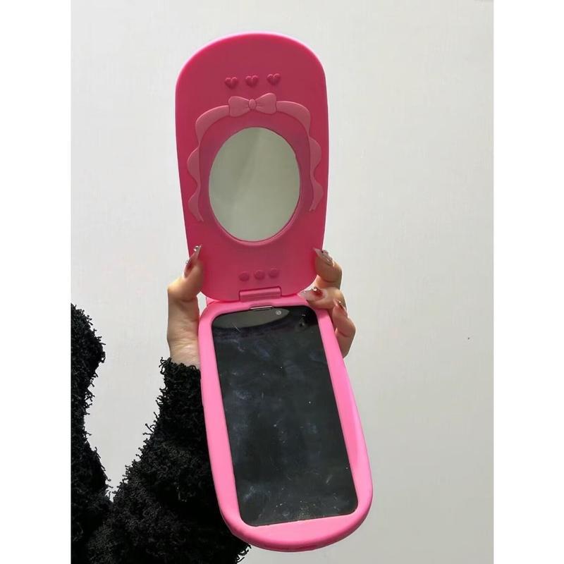 Three-dimensional fun flip phone makeup mirror for iphone16promax ...