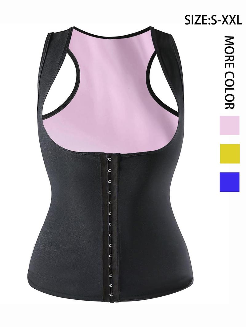 Women's Solid Sleeveless Sports Sauna Top, High Stretch Workout Tank ...