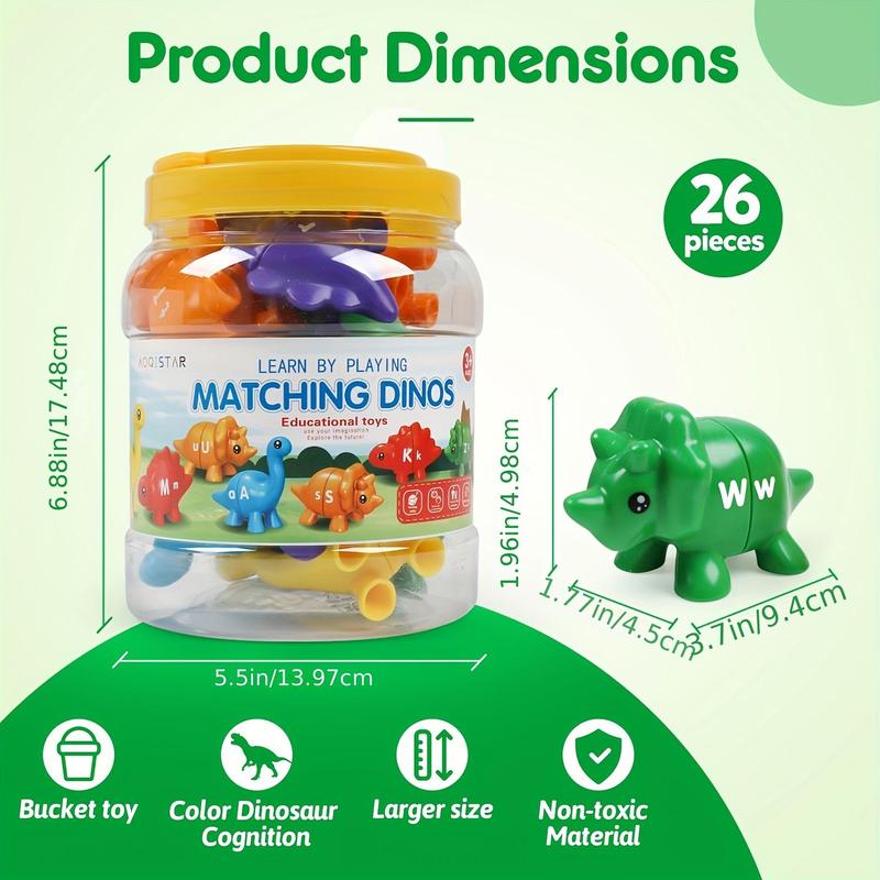 Dinosaur Matching Letters Fine Motor Toy, Double-Sided ABC Alphabet ...