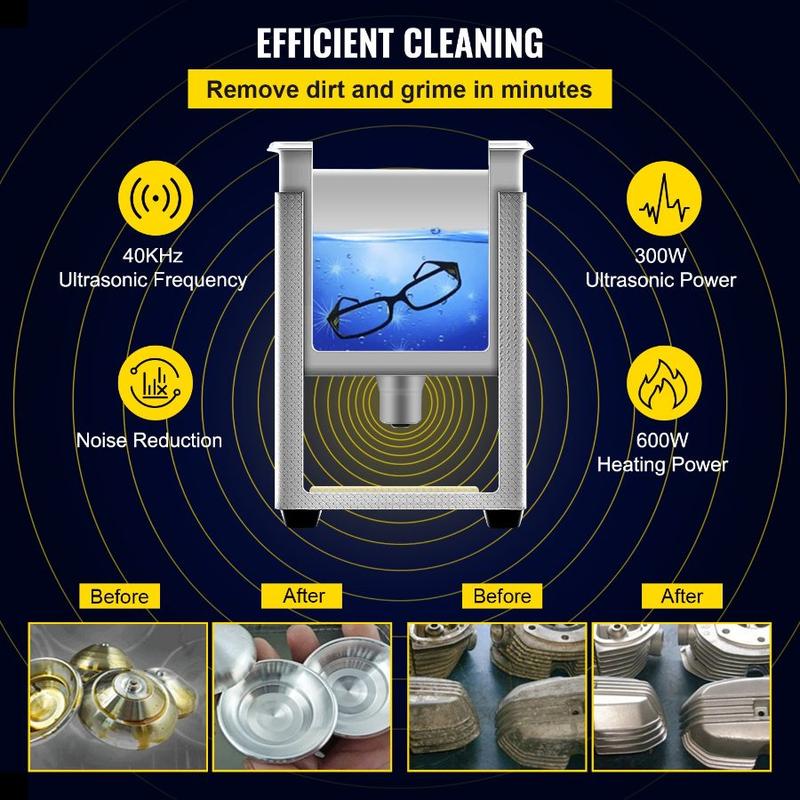 VEVOR 10L Ultrasonic Gun Cleaner, 300W Professional Ultra Sonic ...