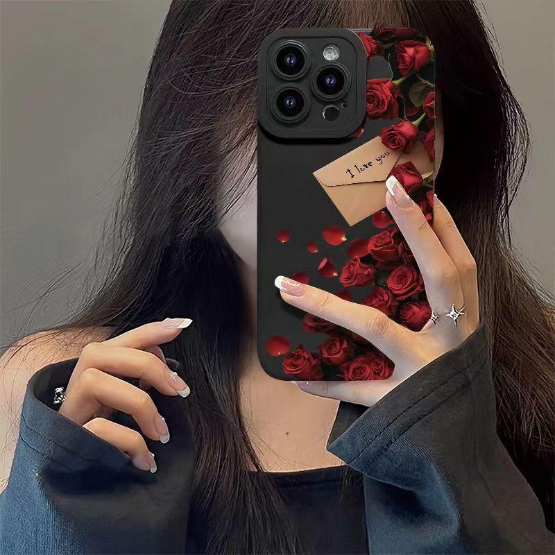 Love letter red rose phone case for iPhone 17/16/15/14/13/12/11 PRO MAX ...