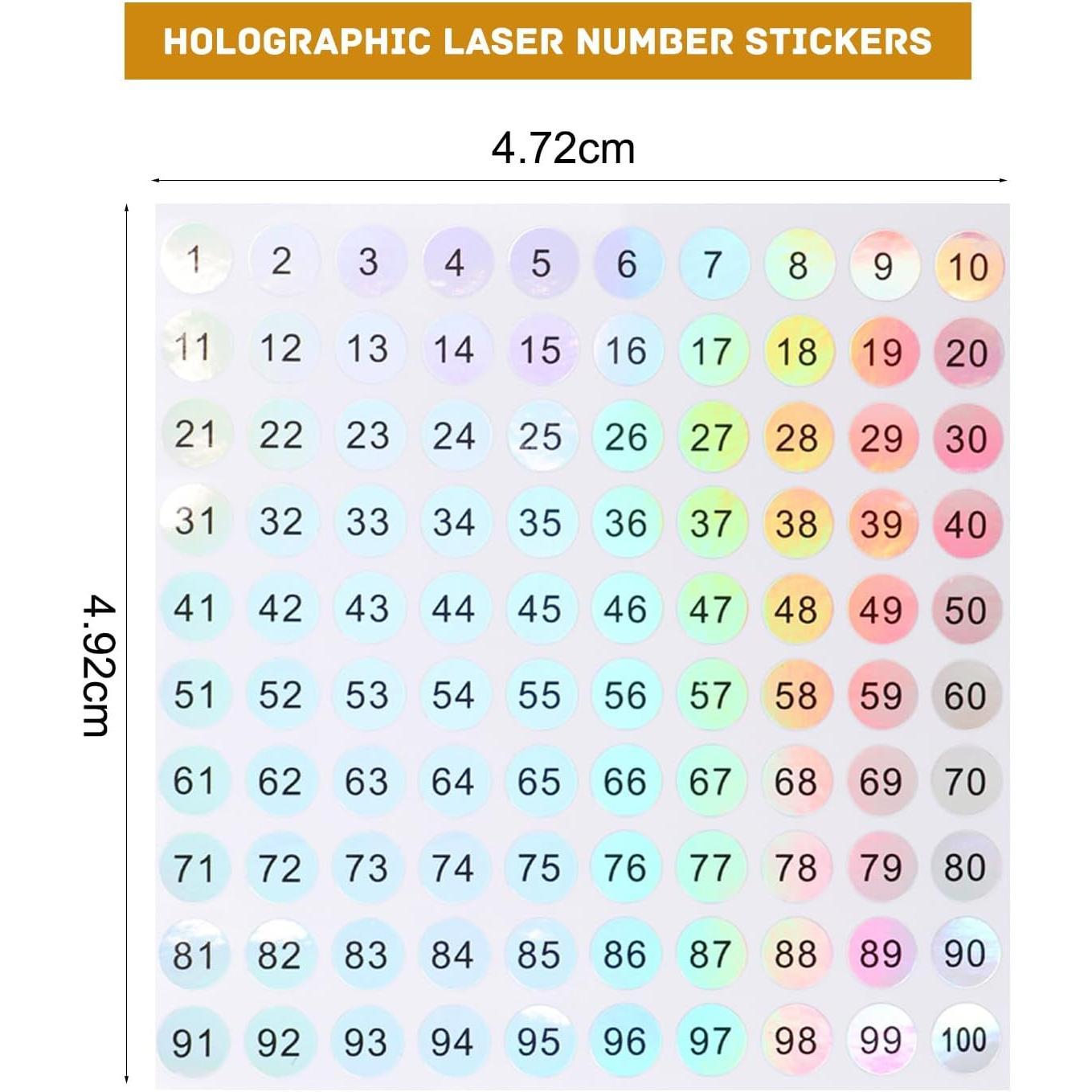 Number Stickers 1-100 Small Round Numbers Stickers 5 Sheets Self ...