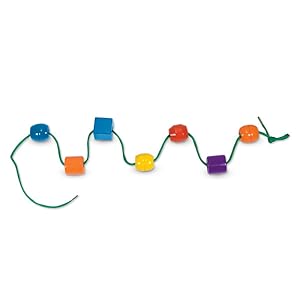 Primary Lacing Beads - Educational Toy With 30 Wooden Beads and 2 Laces ...