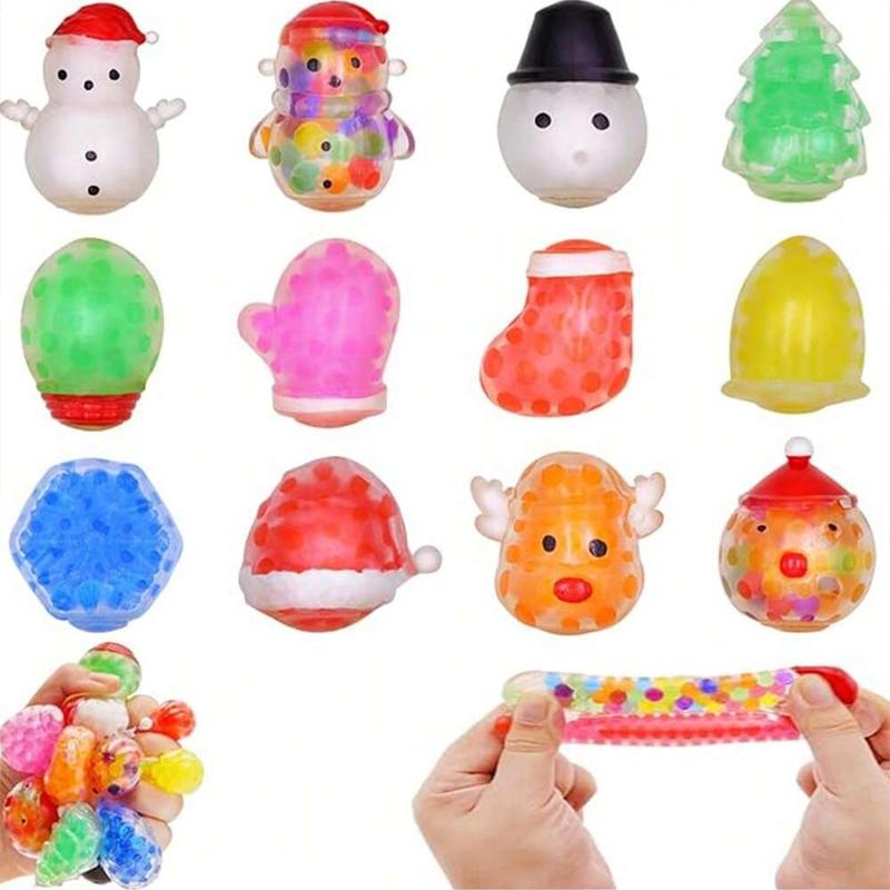4counts/10/20pcs Christmas Mini Stress Balls Toys Squish Squeeze Ball ...