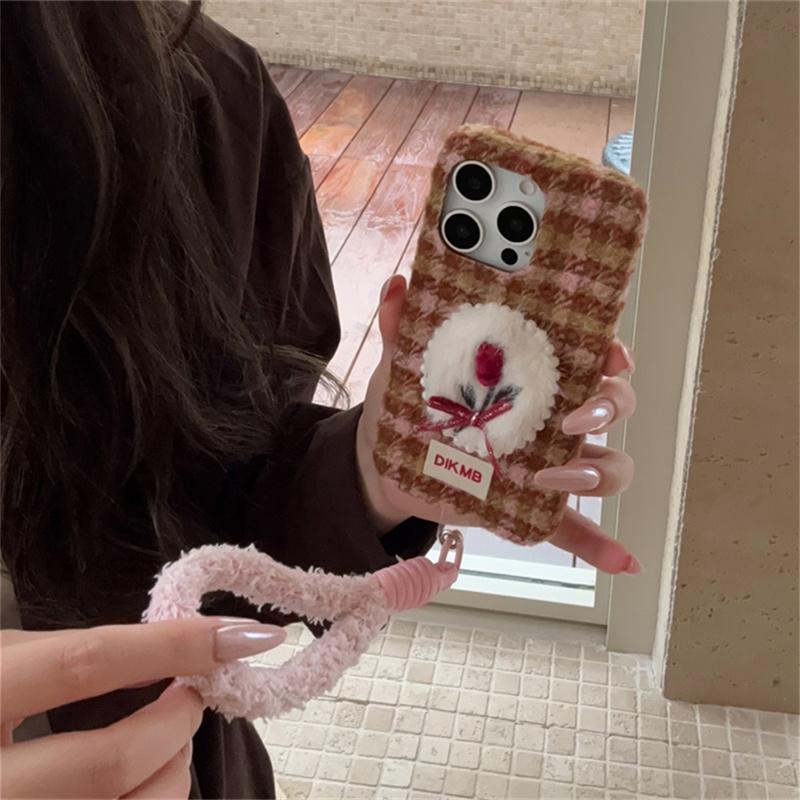 Color Collision Winter Warm Plush Phone Case For iPhone 16 15 14 17 Pro ...