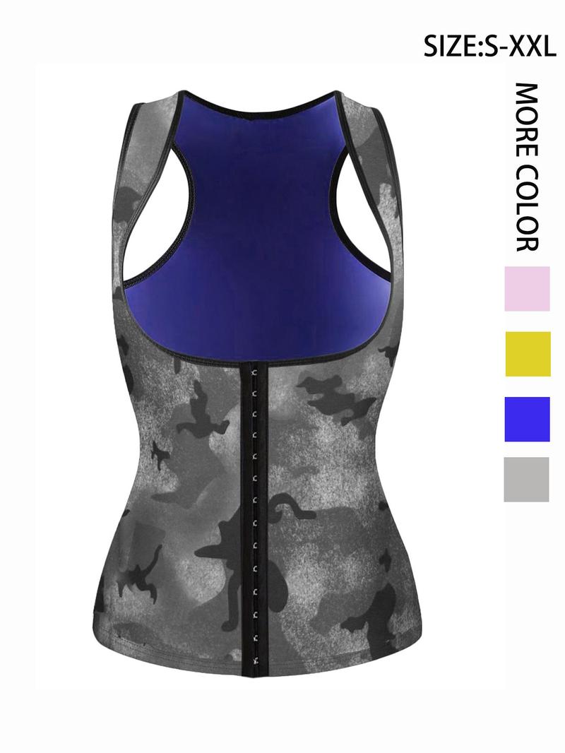 Women's Solid Sleeveless Sports Sauna Top, High Stretch Workout Tank ...