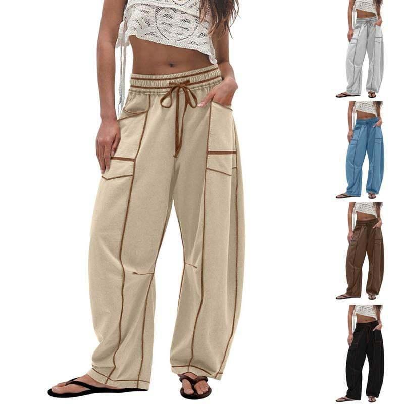 2025 Women's Barrel Sweatpants High Waisted Wide Leg Pants ...