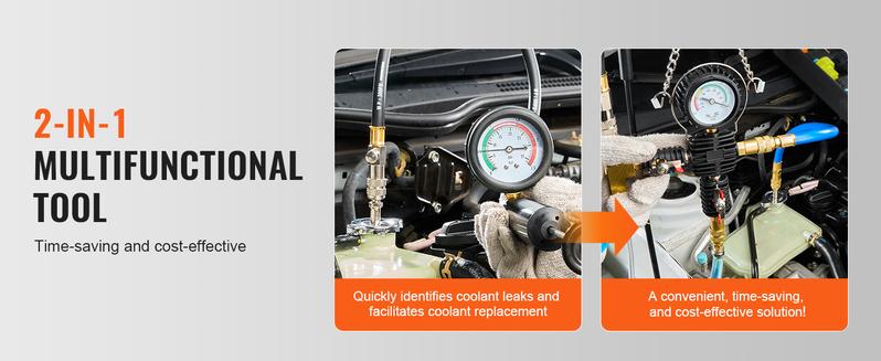 VEVOR 28 pcs Universal Radiator Pressure Tester Kit, Coolant Pressure ...