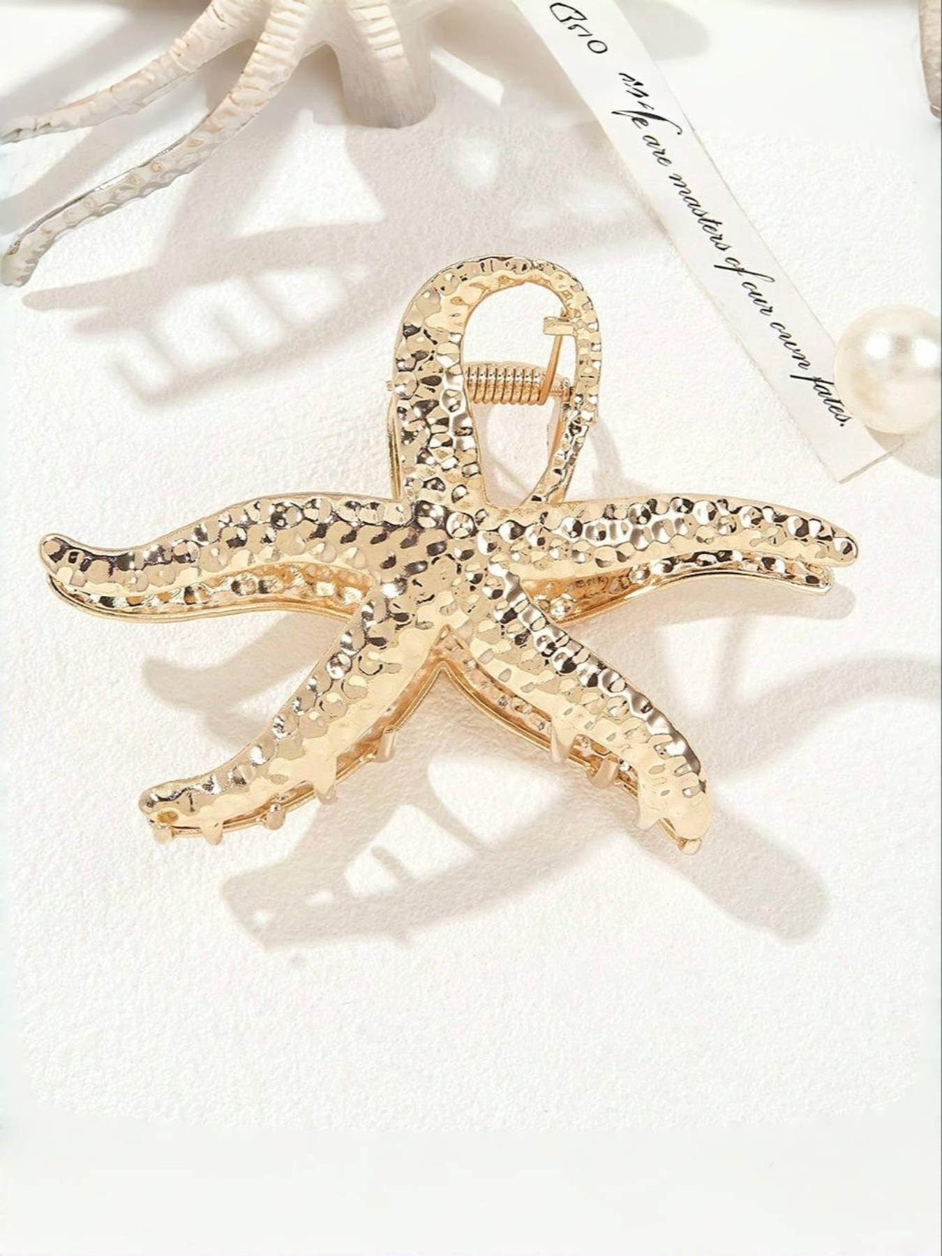 1pc Oversized Starfish Hair Claw Clip for Women, Vintage Ocean Theme ...