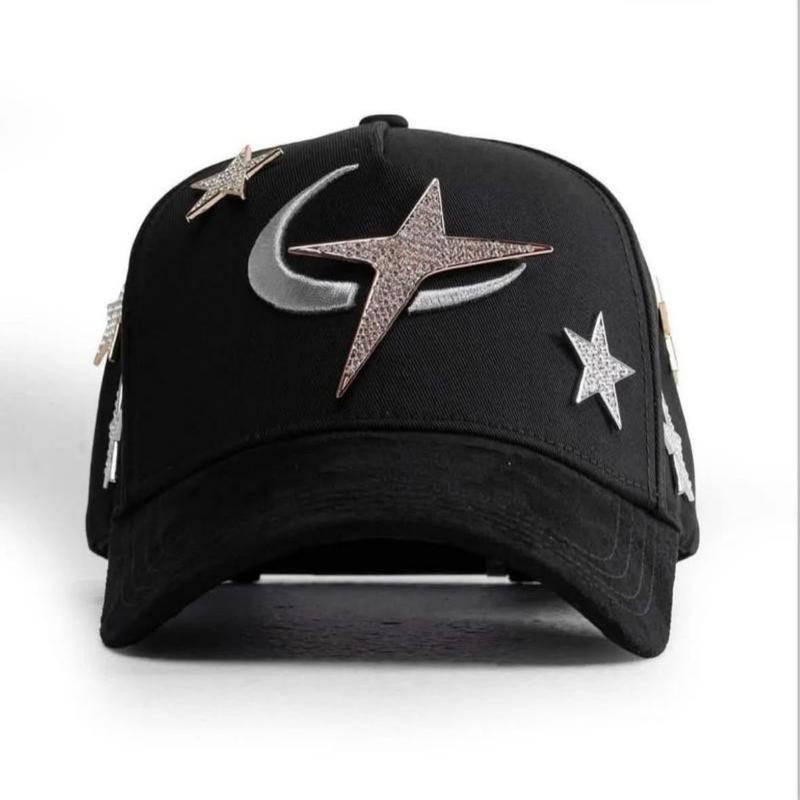 ChristmasGiftsBARBAS HATS Moon & Stars Chrome Edition Snapback Luxury ...