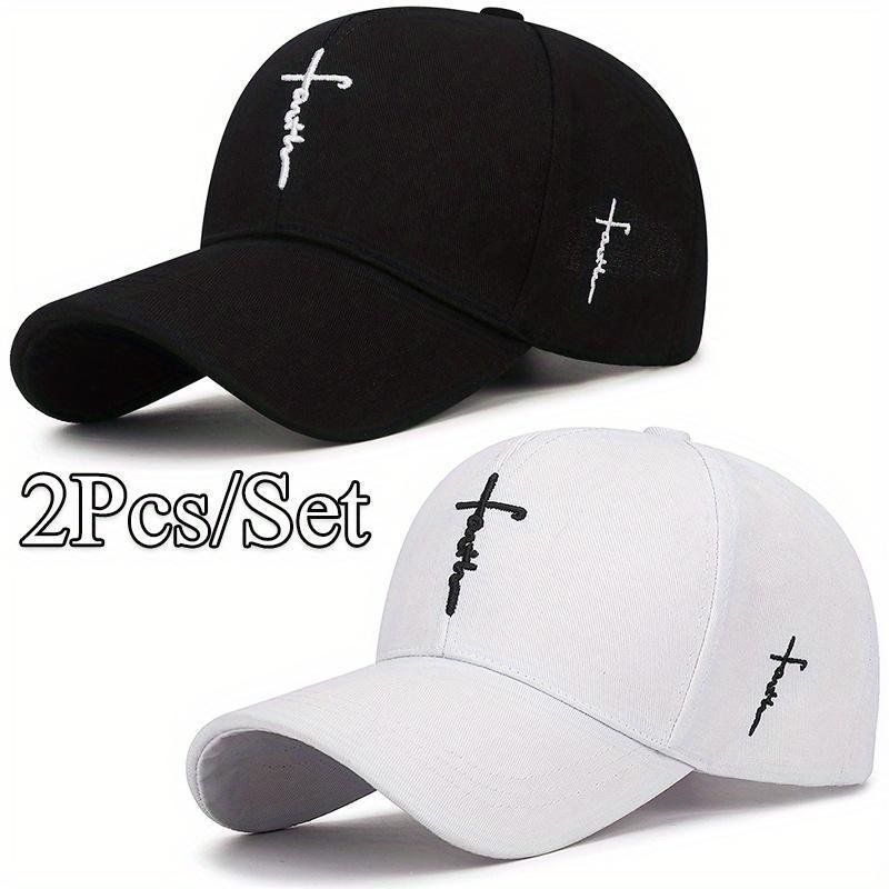[2pcs/set Baseball Cap] 2pcs/set Fashionable Black and White Baseball ...
